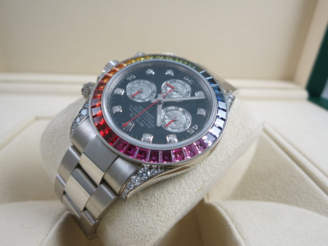 Rolex White Gold Rainbow Daytona 116599RBOW Complete - Swiss Watch Time